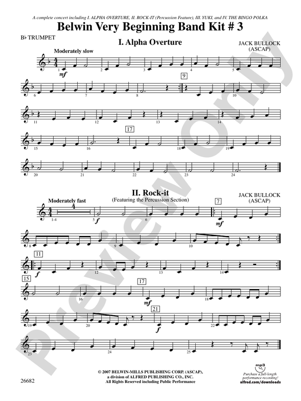 Belwin Very Beginning Band Kit #3: 1st B-flat Trumpet: 1st B-flat ...