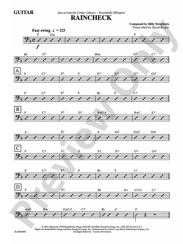 Raincheck: Guitar: Guitar Part - Digital Sheet Music Download
