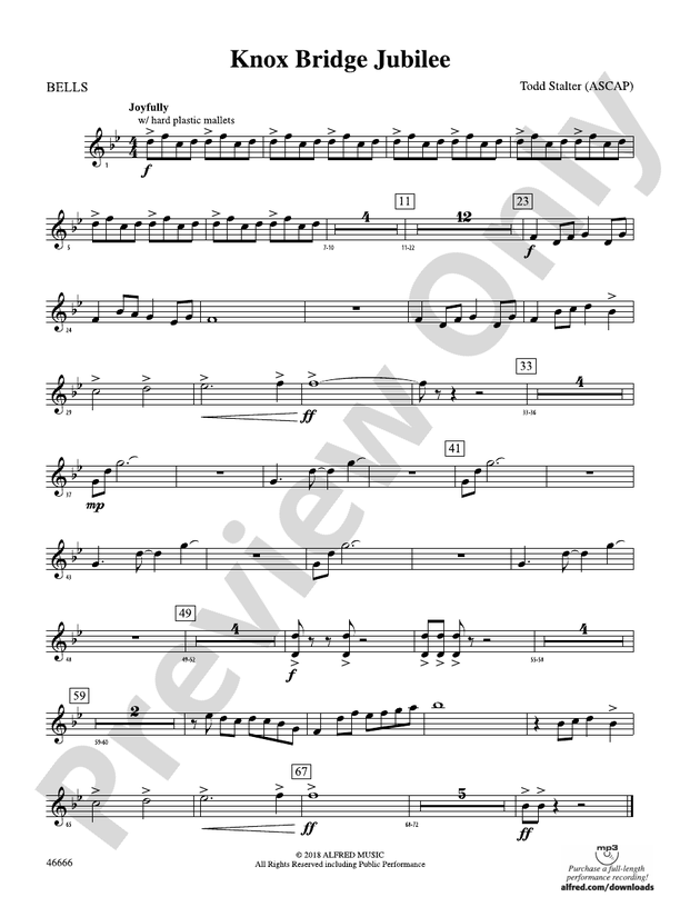 Knox Bridge Jubilee: Bells: Bells Part - Digital Sheet Music Download