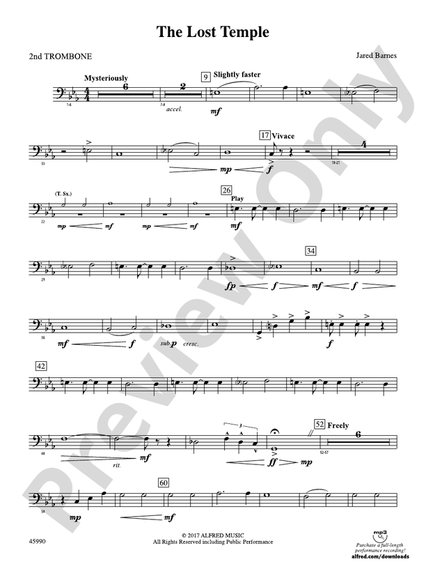 The Lost Temple: 2nd Trombone: 2nd Trombone Part - Digital Sheet Music ...