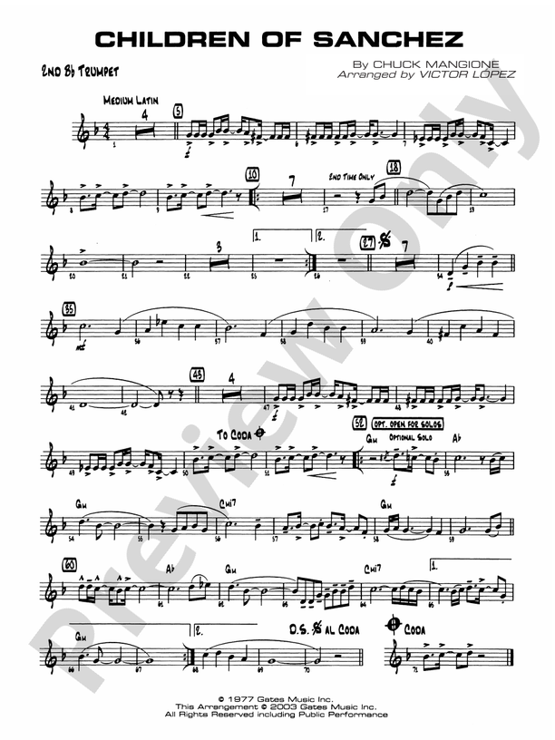 Children of Sanchez: 2nd B-flat Trumpet: 2nd B-flat Trumpet Part - Digital Sheet Music Download