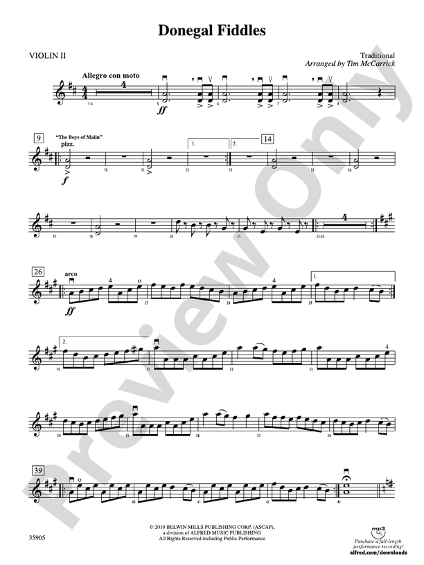 Donegal Fiddles: 2nd Violin: 2nd Violin Part - Digital Sheet Music Download