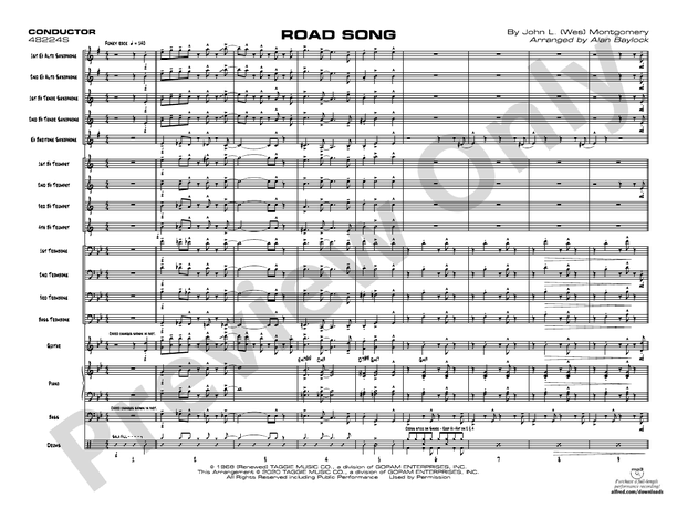 Road Song: Score: Jazz Ensemble Score - Digital Sheet Music Download