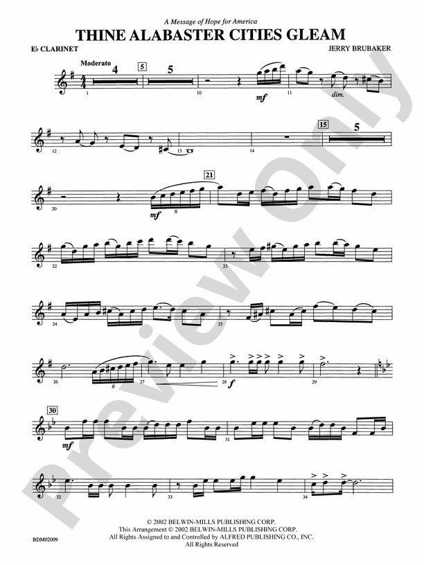 Thine Alabaster Cities Gleam (A Message of Hope for America): E-flat ...