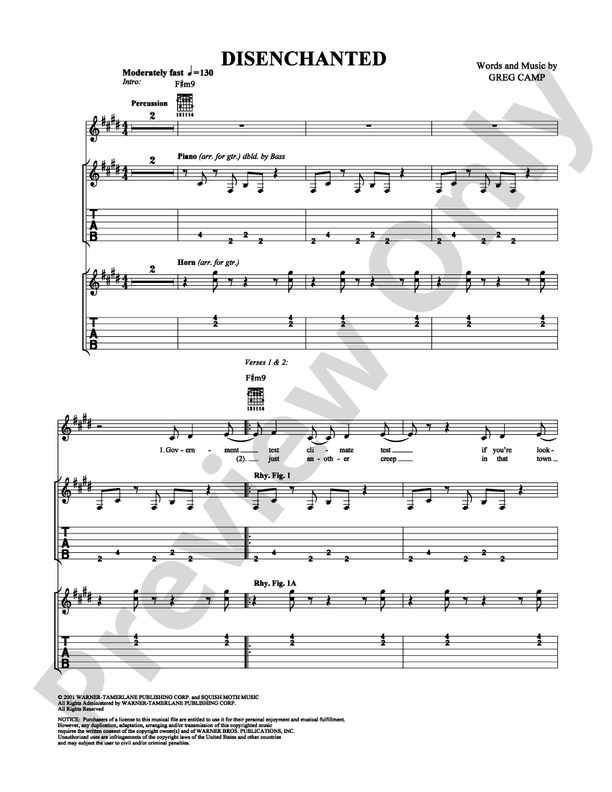 Disenchanted: Guitar TAB: Smash Mouth - Digital Sheet Music Download