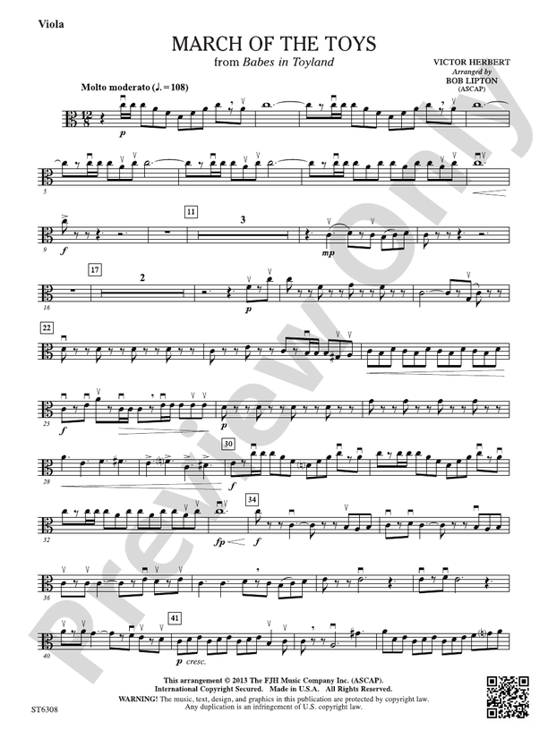 March of the Toys: Viola: Viola Part: Victor Herbert - Digital Sheet ...