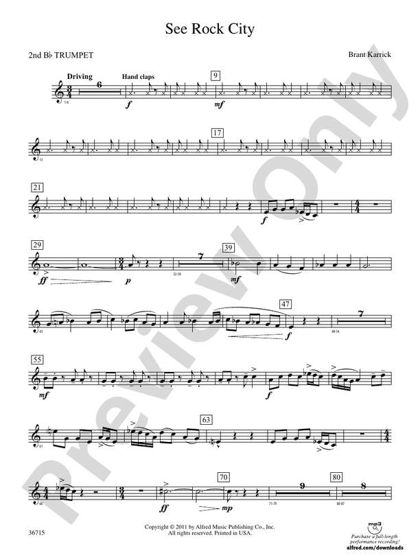 See Rock City: 2nd B-flat Trumpet: 2nd B-flat Trumpet Part - Digital ...