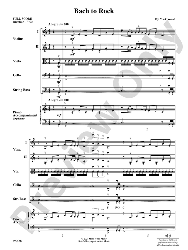 Bach to Rock: Score: String Orchestra Score - Digital Sheet Music Download