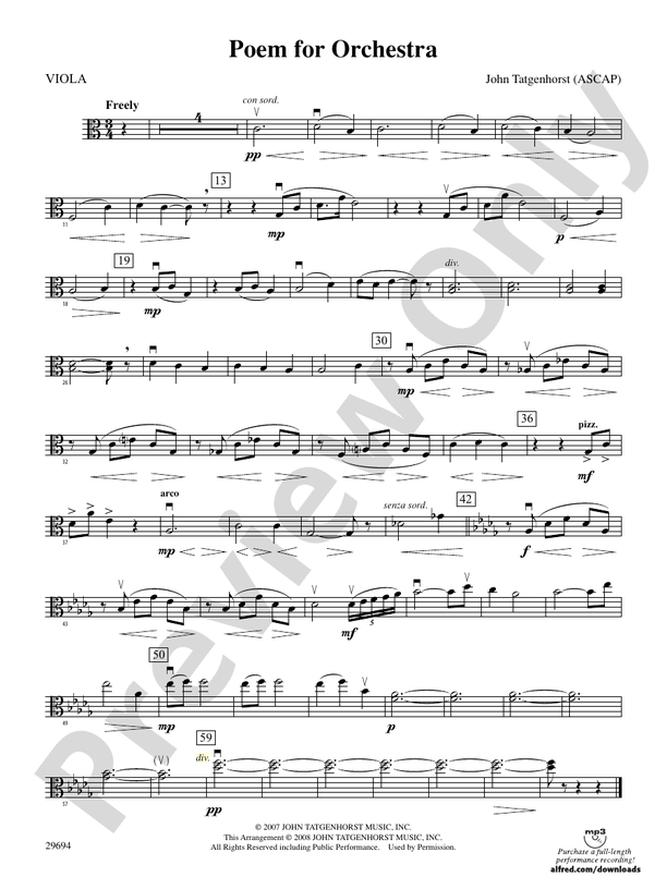 Poem for Orchestra: Viola: Viola Part - Digital Sheet Music Download