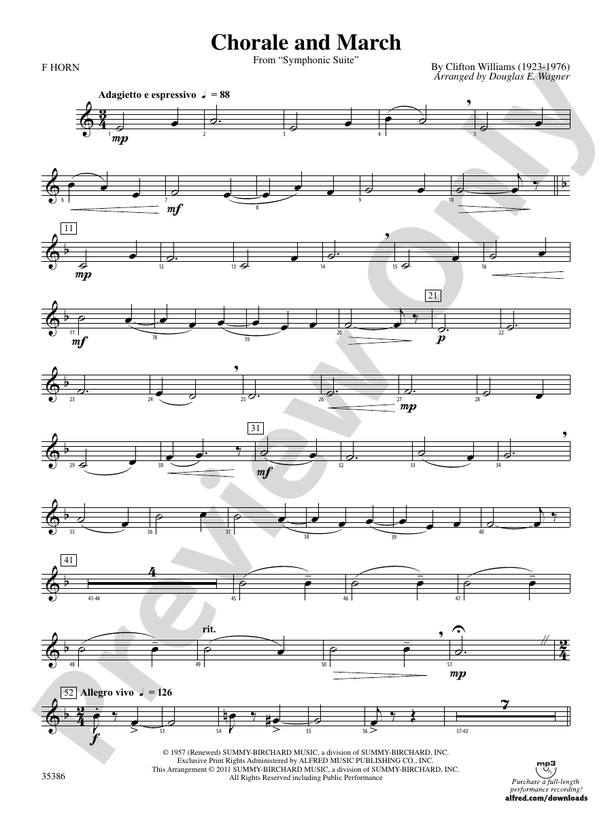 Chorale and March: 1st F Horn: 1st F Horn Part - Digital Sheet Music ...