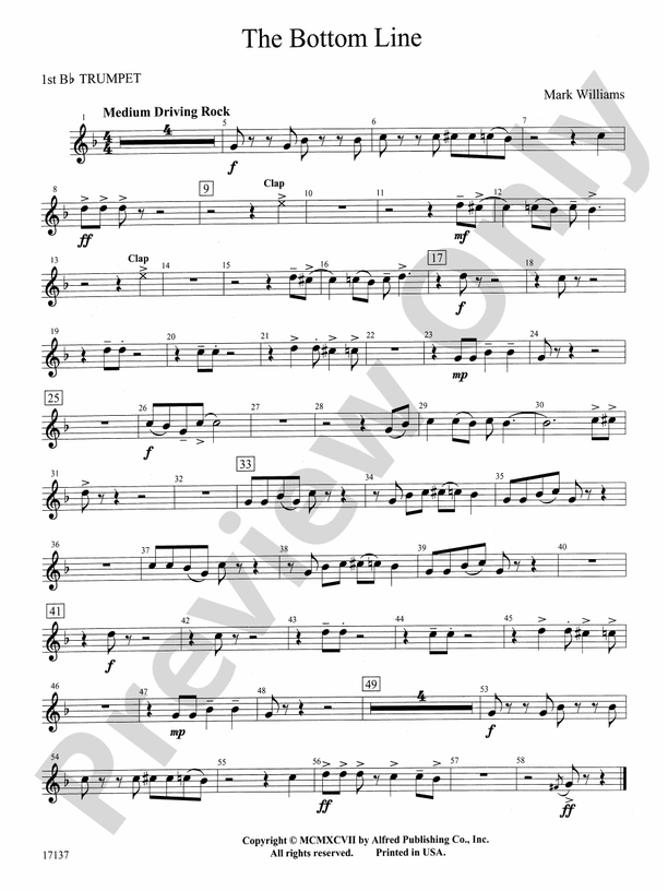 The Bottom Line: 1st B-flat Trumpet: 1st B-flat Trumpet Part - Digital Sheet Music Download