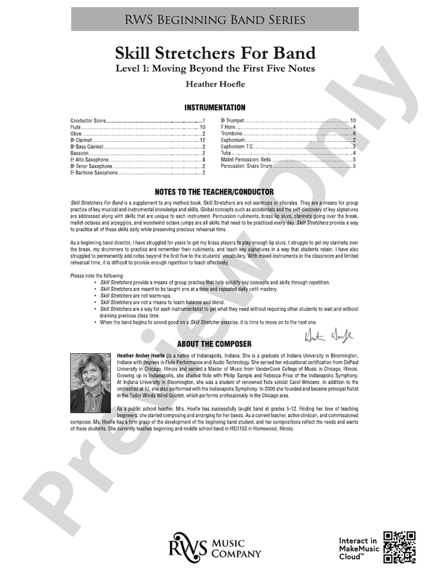 Skill Stretchers for Band - Level 1: Moving Beyond the First Five Notes ...