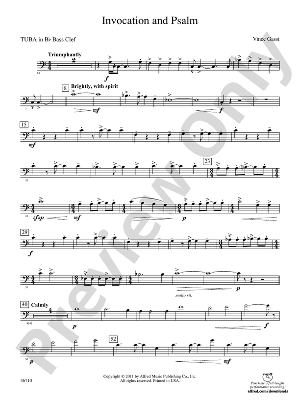 Invocation and Psalm: (wp) B-flat Tuba B.C.: (wp) B-flat Tuba B.C ...