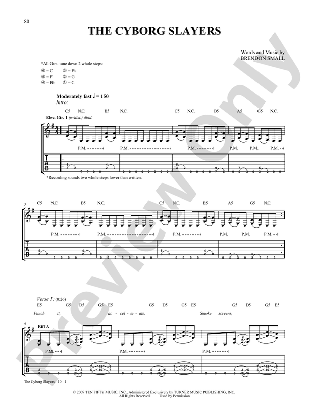The Cyborg Slayers: Guitar: Dethklok - Digital Sheet Music Download