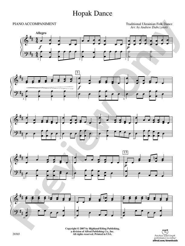Hopak Dance: Piano Accompaniment: Piano Accompaniment Part - Digital ...