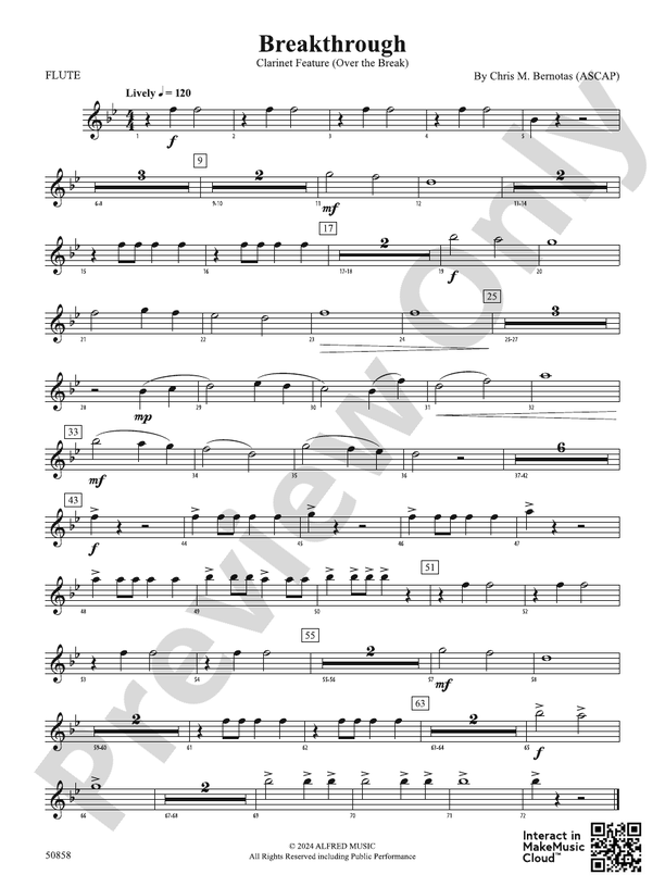 Breakthrough: Flute: Flute Part - Digital Sheet Music Download