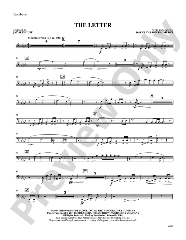 The Letter: 1st Trombone: 1st Trombone Part - Digital Sheet Music Download