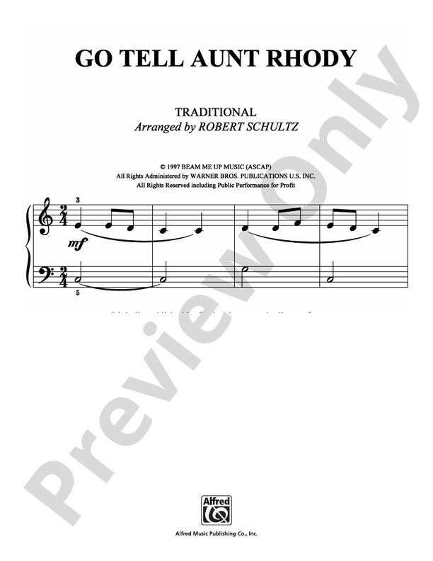 Go Tell Aunt Rhody: Easy Piano: Traditional - Digital Sheet Music Download