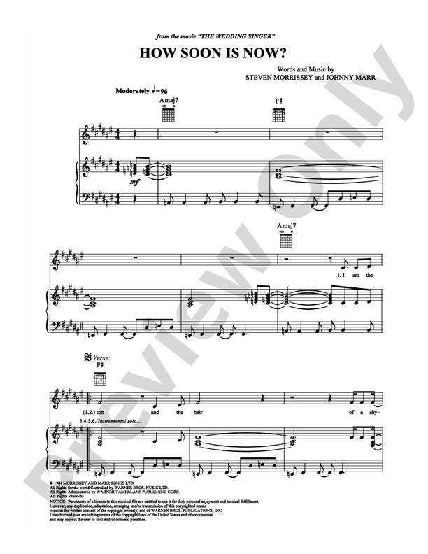 How Soon Is Now?: Piano/Vocal/Chords: The Smiths - Digital Sheet Music ...