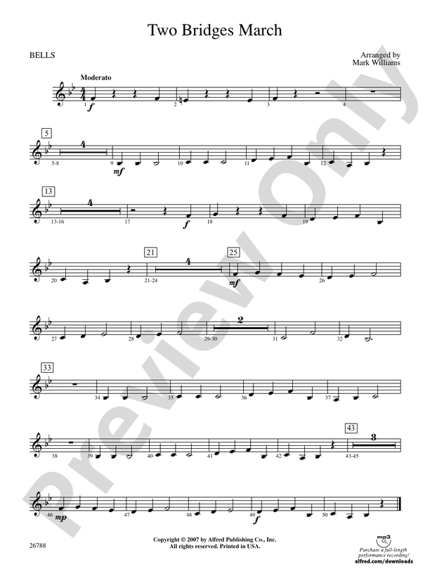 Two Bridges March: Bells: Bells Part - Digital Sheet Music Download