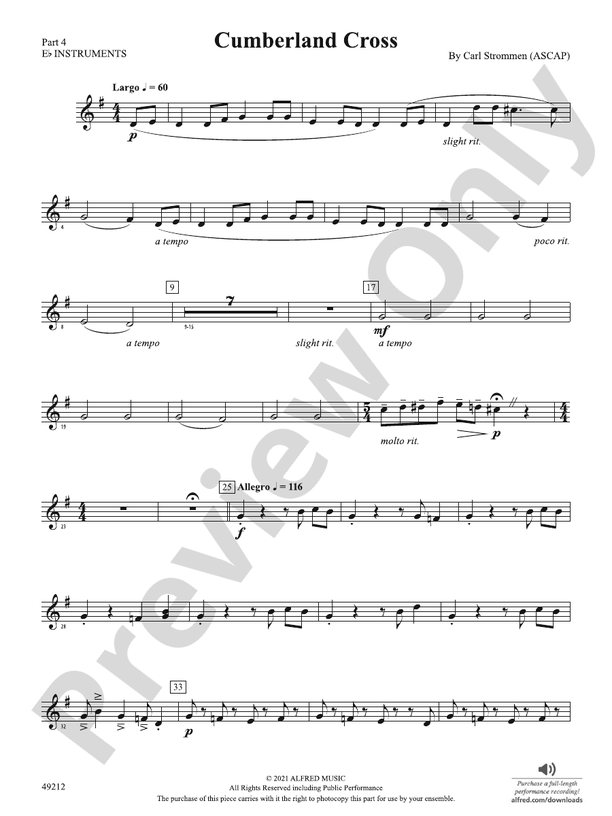 Cumberland Cross: Part 4 - E-flat Instruments: Part 4 - E-flat ...