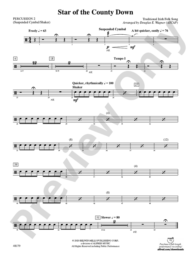 Star of the County Down: 2nd Percussion: 2nd Percussion Part - Digital ...