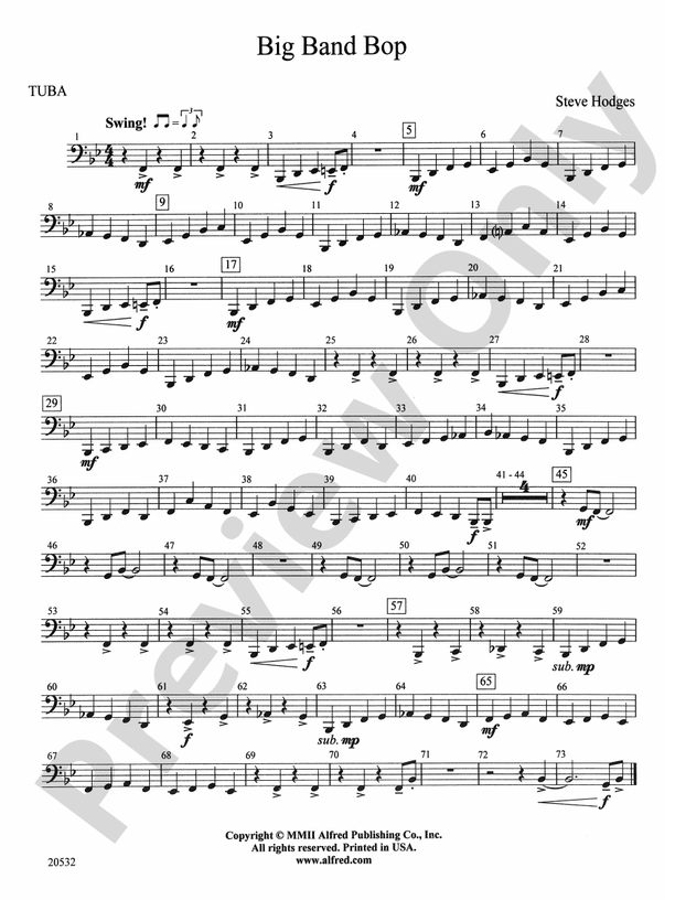 Big Band Bop: Tuba: Tuba Part - Digital Sheet Music Download