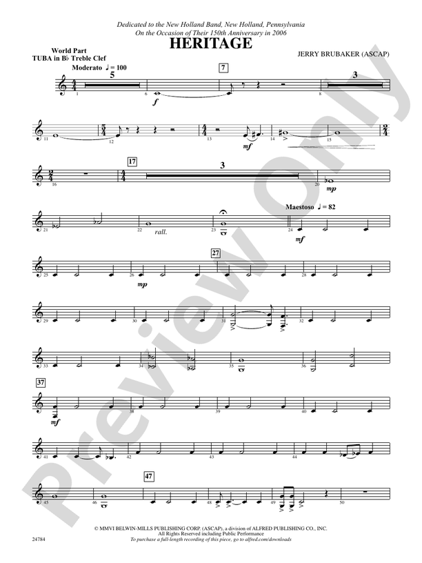 Heritage: (wp) B-flat Tuba T.C.: (wp) B-flat Tuba T.C. World Part ...