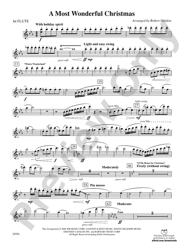 A Most Wonderful Christmas: Flute: Flute Part - Digital Sheet Music ...