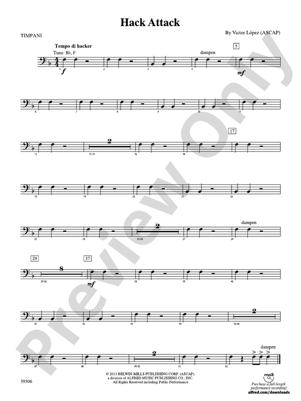 Hack Attack: Timpani: Timpani Part - Digital Sheet Music Download