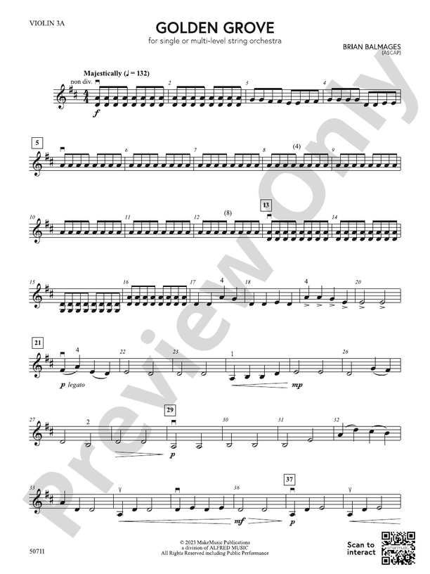 Golden Grove: Violin 3A (Viola T.C.): Violin 3A (Viola T.C.) Part ...