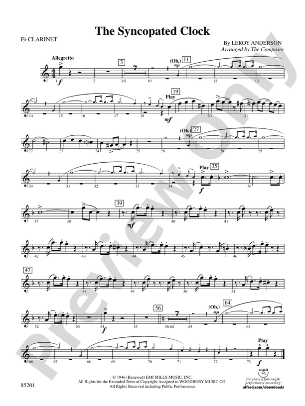 The Syncopated Clock: E-flat Soprano Clarinet: E-flat Soprano Clarinet ...