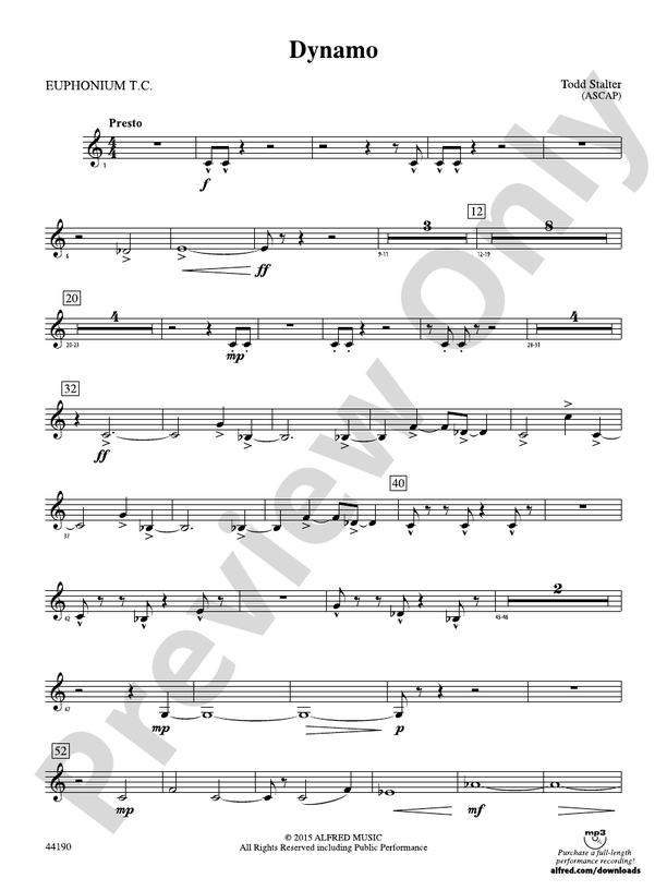 Dynamo: Baritone T.C.: Baritone T.C. Part - Digital Sheet Music Download