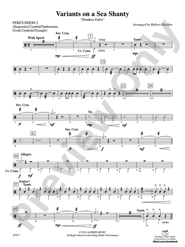 Variants on a Sea Shanty: 2nd Percussion: 2nd Percussion Part - Digital ...