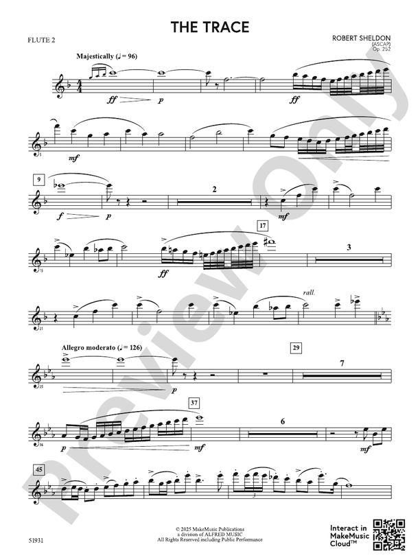 The Trace: 2nd Flute: 2nd Flute Part - Digital Sheet Music Download