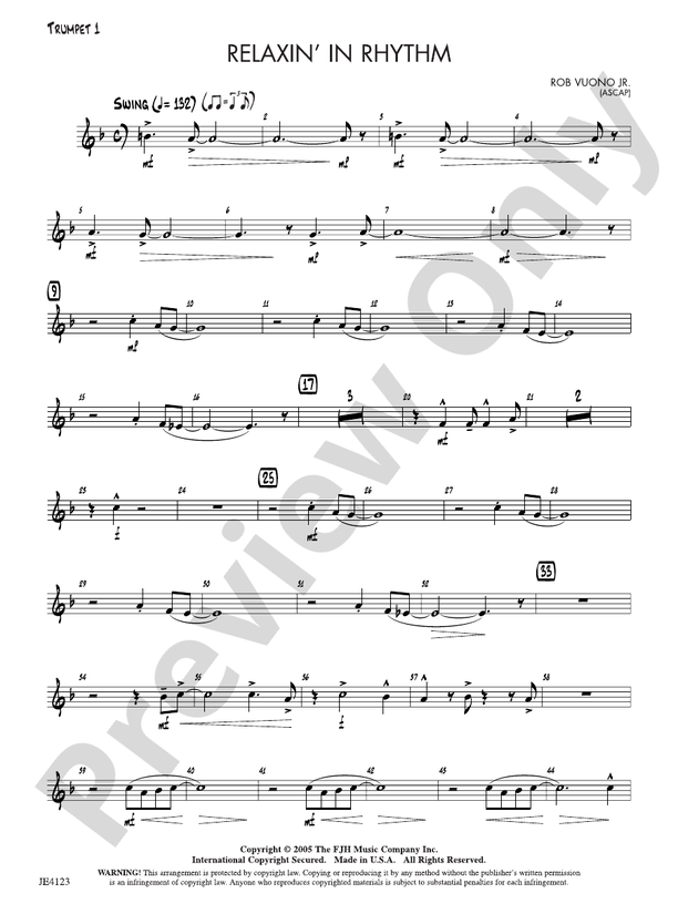 Relaxin' in Rhythm: Trumpet 1: Trumpet 1 Part: Rob Vuono Jr. - Digital ...
