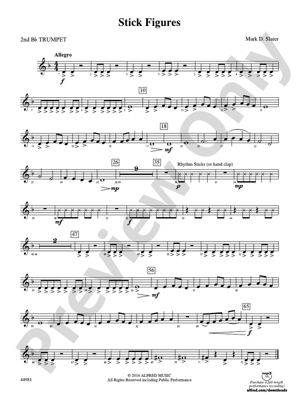 Stick Figures: 2nd B-flat Trumpet: 2nd B-flat Trumpet Part - Digital ...