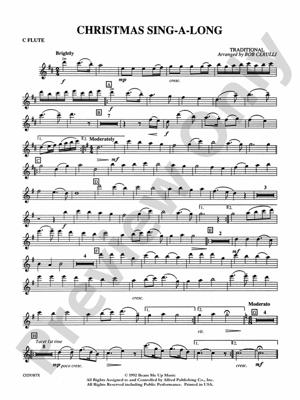 Christmas Sing-a-Long: Flute: Flute Part - Digital Sheet Music Download