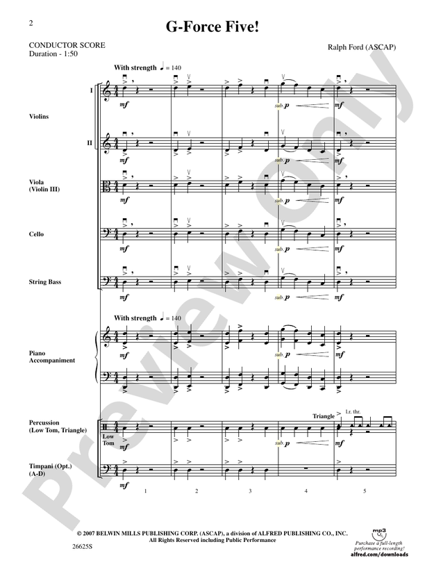 G-Force Five!: String Orchestra Conductor Score & Parts: Ralph Ford ...