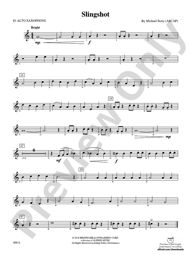 Slingshot: E-flat Alto Saxophone: E-flat Alto Saxophone Part - Digital ...