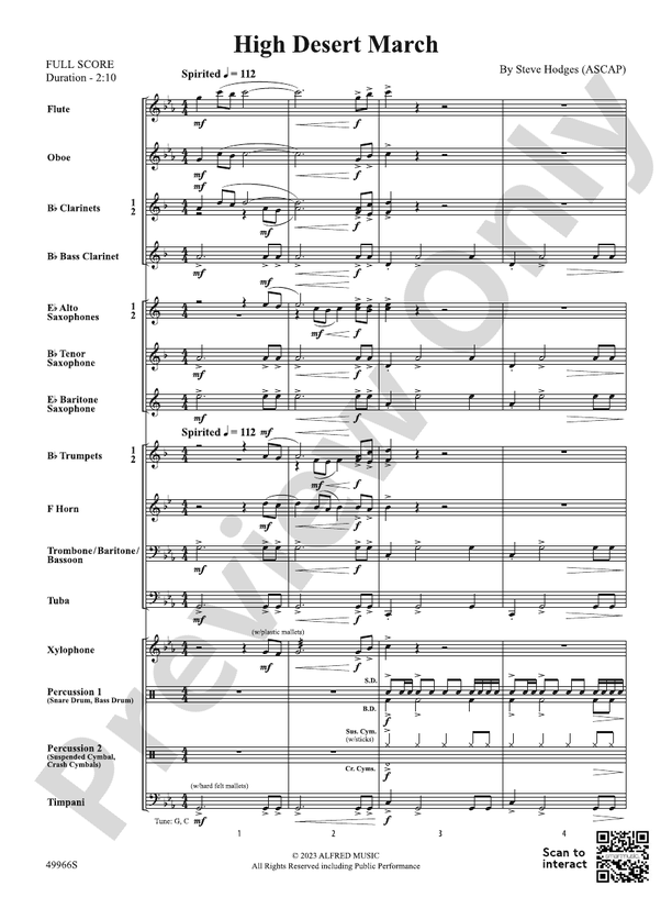 High Desert March: Concert Band Conductor Score & Parts: Steve Hodges ...