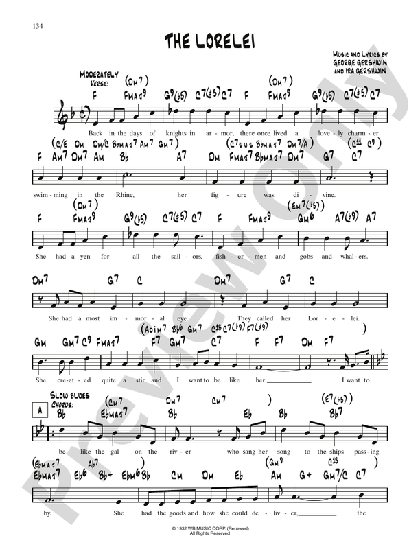Lorelei, The: Guitar: George Gershwin - Digital Sheet Music Download
