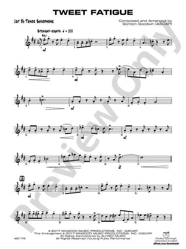 Tweet Fatigue: B-flat Tenor Saxophone: B-flat Tenor Saxophone Part ...