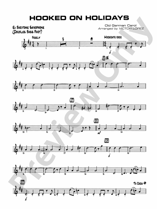 Hooked on Holidays: E-flat Baritone Saxophone: E-flat Baritone Saxophone Part - Digital Sheet ...
