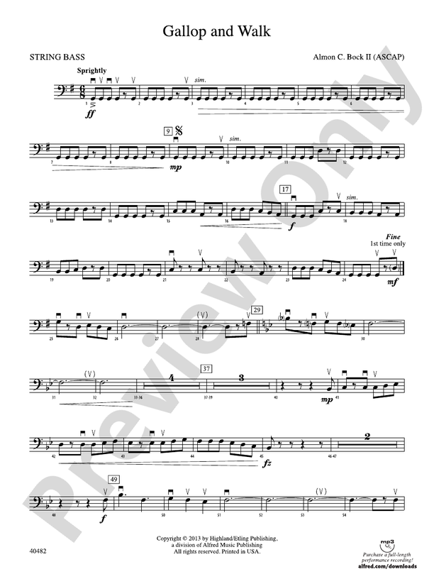 Gallop and Walk: String Bass: String Bass Part - Digital Sheet Music ...
