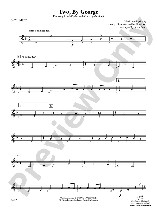 Two, by George: 1st B-flat Trumpet: 1st B-flat Trumpet Part - Digital ...
