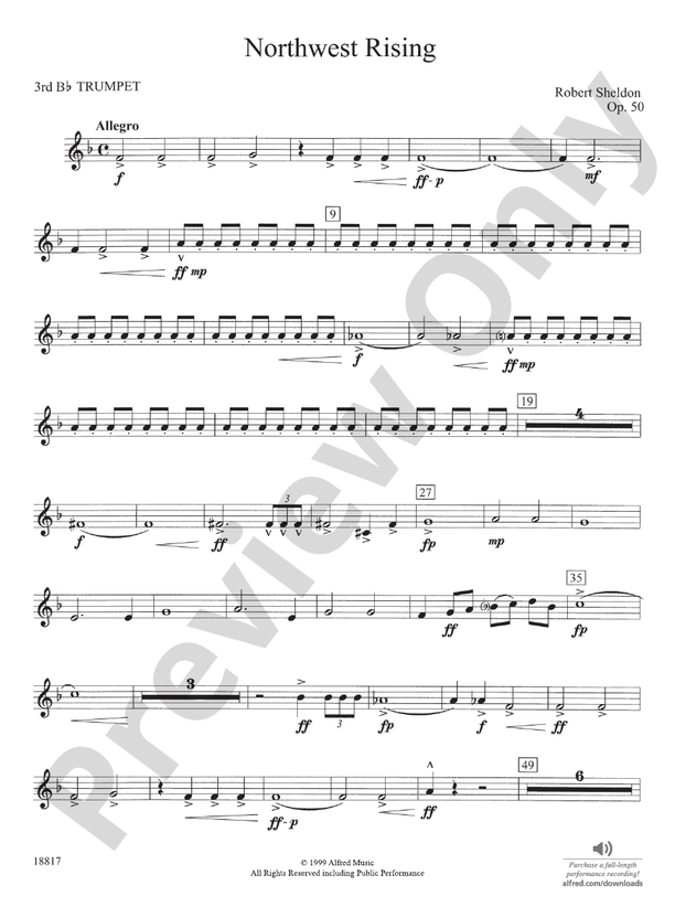 Northwest Rising: 3rd B-flat Trumpet: 3rd B-flat Trumpet Part - Digital ...