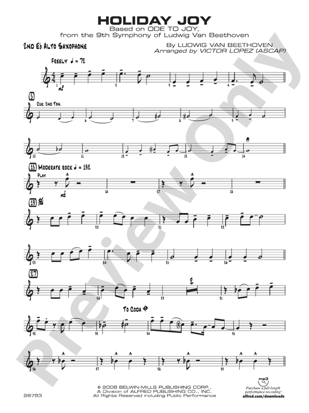 Holiday Joy: 2nd E-flat Alto Saxophone: 2nd E-flat Alto Saxophone Part - Digital Sheet Music ...