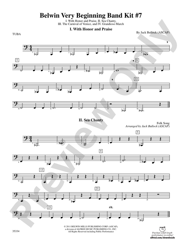 Belwin Very Beginning Band Kit #7: Tuba: Tuba Part - Digital Sheet ...