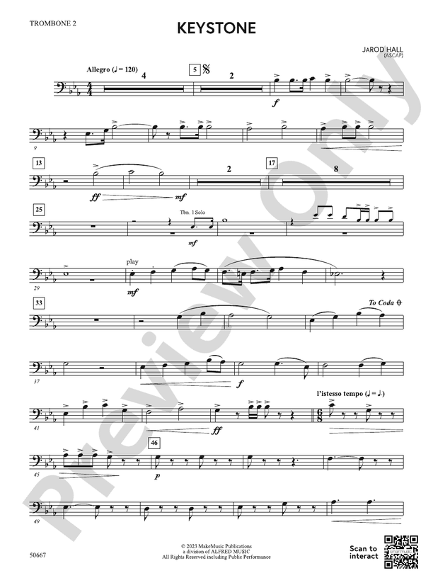 Keystone: 2nd Trombone: 2nd Trombone Part - Digital Sheet Music Download